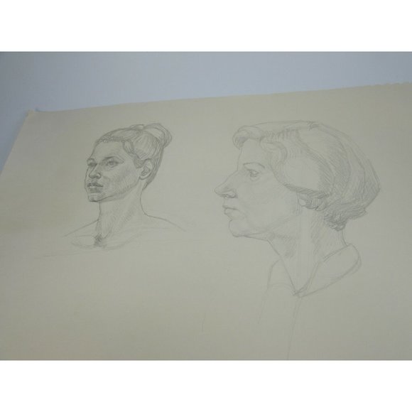 Art | Vintage Drawing Sketches Women Heads 1976 Artist Susan Wohl 3355 ...